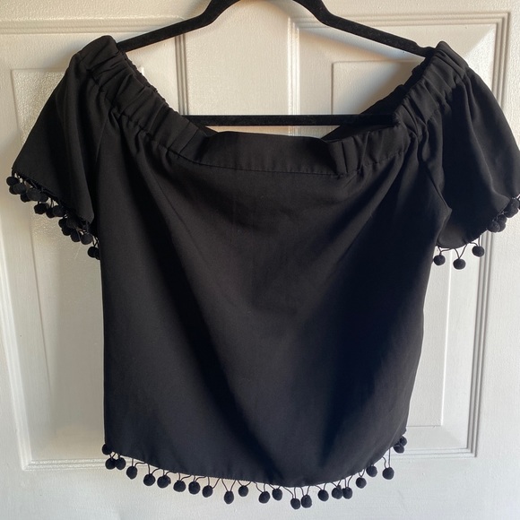 Willow & Clay | Tops | Black With Fringe Blouse | Poshmark